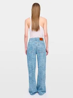 Zadig&Voltaire Eli Wide-leg Jeans With Laser Motif - Light Blue