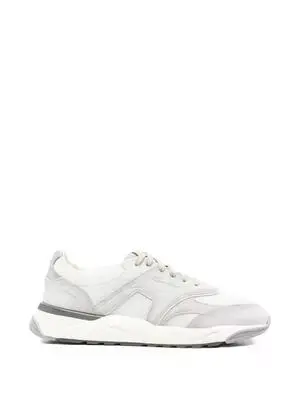 Santoni Panelled Leather Sneakers