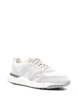 Santoni Panelled Leather Sneakers
