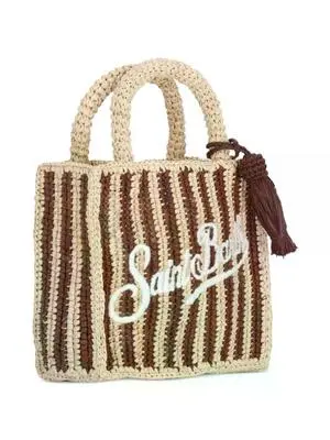 MC2 SAINT BARTH Raffia Striped Tote Bag