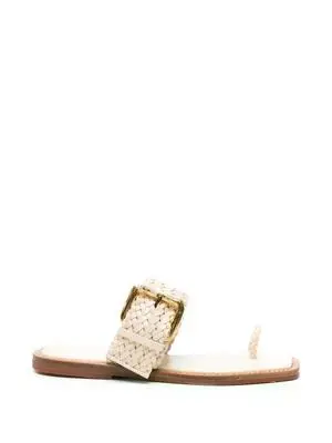 GIUSEPPE ZANOTTI Woven Buckle Detail Sandals - Neutrals