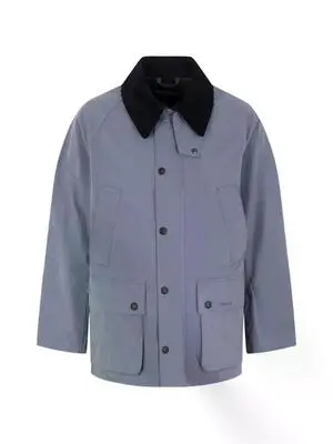 Barbour Bedale Waxed Cotton Jacket With Corduroy Collar - Blue