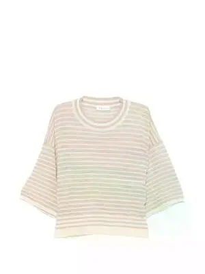 ROBERTO COLLINA Striped T-shirt - Neutrals