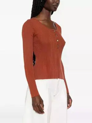 ROBERTO COLLINA Ribbed Knit Button-up T-shirt