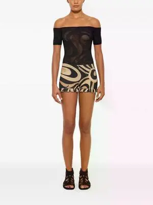 Emilio Pucci Marmo-print Stretch Mesh Shorts