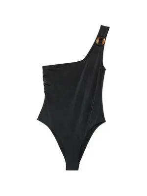 Anjuna One-shoulder Ring Detail Swimsuit - Black