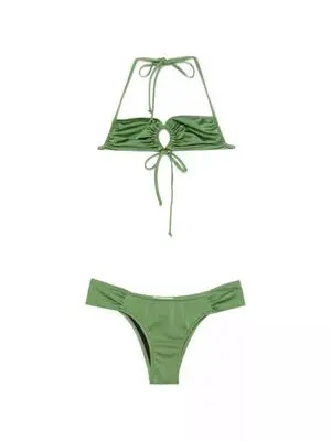 Anjuna Ruched Ring-detail Bikini - Green