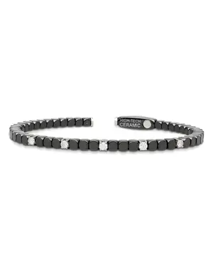 Roberto Demeglio Ceramic Diamond Bangle Bracelet - Black