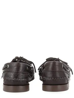 Paraboot Mocassino "barth" Leather Lace-up Loafer - Brown