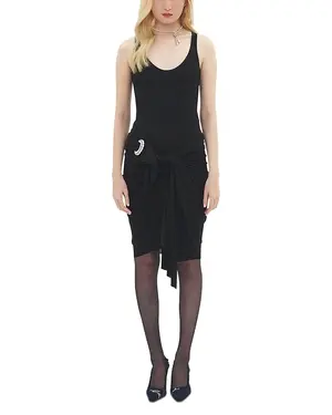 AREA Wrapped Crepe Jersey Mini Dress