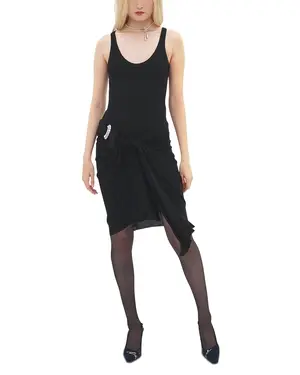 AREA Wrapped Crepe Jersey Mini Dress