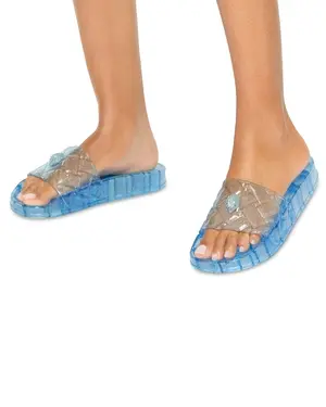 Kurt Geiger Meena Eagle Jelly Slide Sandals - Blue