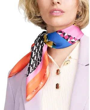 ELLE COLLECTION Printed Satin Scarf - Multicolor