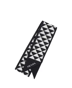 Prada Printed Silk Tie - Black