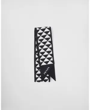 Prada Printed Silk Tie - Black