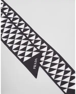 Prada Printed Silk Tie - Black
