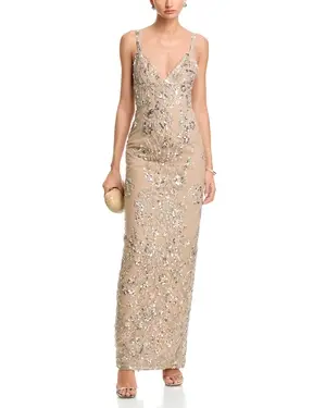 BRONX AND BRONCO Allegra Embellished Maxi Dress