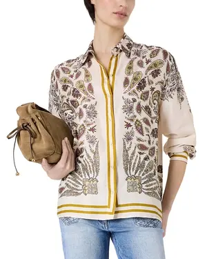 Gerard Darel Canna Mixed Print Viscose Blouse