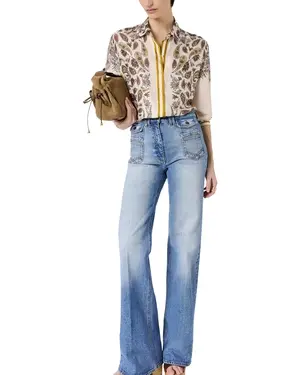 Gerard Darel Canna Mixed Print Viscose Blouse