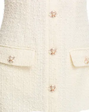 SELF-PORTRAIT Boucle Lace Trim Mini Dress