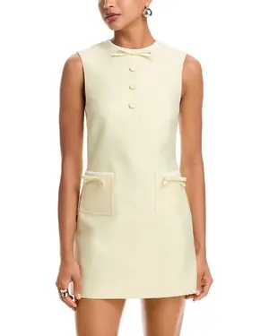 SELF-PORTRAIT Boucle Lace Trim Mini Dress - Yellow