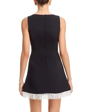 SELF-PORTRAIT Crepe Lace Bow Dress
