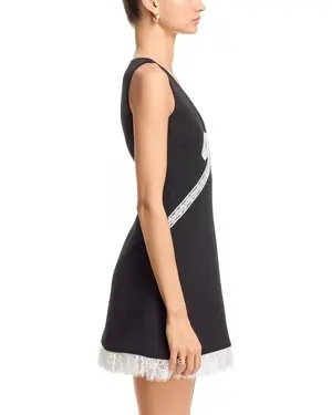 SELF-PORTRAIT Crepe Lace Bow Dress