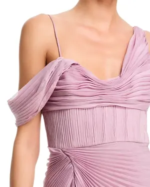 AMUR Joelle Pleated Drape Dress