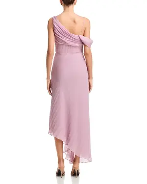 AMUR Joelle Pleated Drape Dress