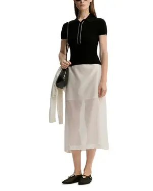 BY MALENE BIRGER Ribbed Knit Cardigan With Contrast Trim
