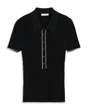 BY MALENE BIRGER Ribbed Knit Cardigan With Contrast Trim
