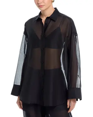 BY MALENE BIRGER Derris Soft Organza Shirt - Black