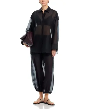 BY MALENE BIRGER Derris Soft Organza Shirt - Black