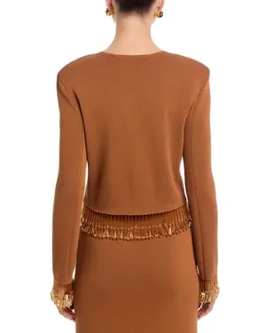 BY MALENE BIRGER Shelly Cropped Cardigan With Tassel Detailing - Brown
