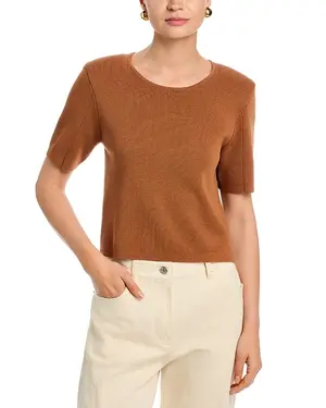 BY MALENE BIRGER Ribbed Short Sleeve Sweater