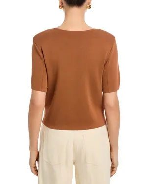 BY MALENE BIRGER Ribbed Short Sleeve Sweater
