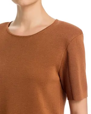 BY MALENE BIRGER Ribbed Short Sleeve Sweater