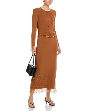 BY MALENE BIRGER Estilla Embellished Maxi Skirt - Brown