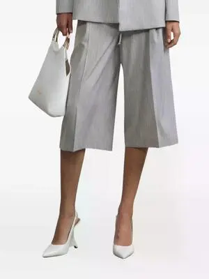 GAËLLE PARIS Gaelle Pinstripe Pattern Drawstring Waist Shorts