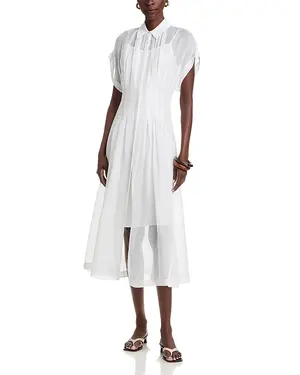 Hugo Boss Davinata Sheer Shirt Dress - White