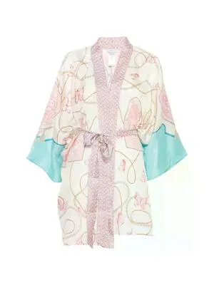 MAZZEI Butterfly Print Kimono - Pink