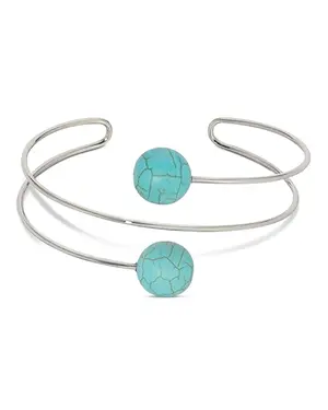 Ettika Summer Escape Stone Cuff Bracelet - Turquoise/silver