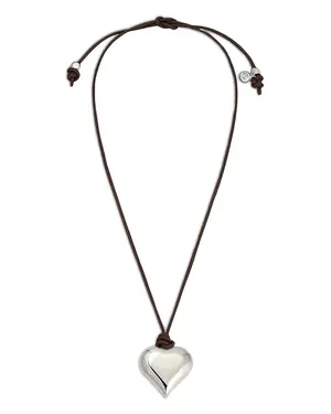 Ettika Heart Cord Pendant Necklace - Chocolate