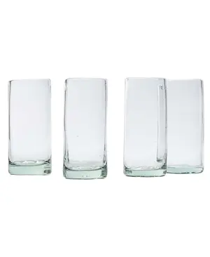 VERVE CULTURE Handblown Glasses Highball Set Of 4 - Clear