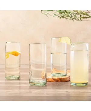 VERVE CULTURE Handblown Glasses Highball Set Of 4 - Clear