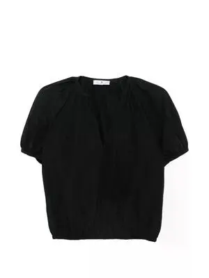 PT TORINO Teresa Puff-sleeve Blouse - Black