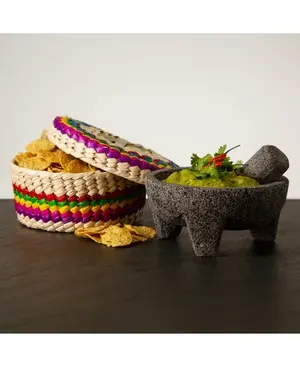 VERVE CULTURE Molcajete In Tortila Basket