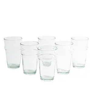 VERVE CULTURE Beldi Stacking Glass Set Of 6 - Clear