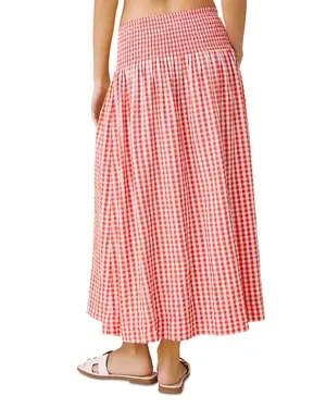 Splendid Gigi Gingham Midi Skirt - Firework/white