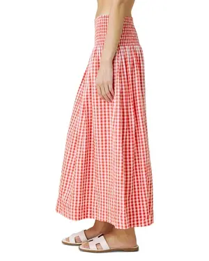 Splendid Gigi Gingham Midi Skirt - Firework/white